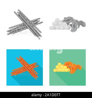 Isoliertes Objekt von Geschmack und seasonin Symbol. Satz von Geschmack ...