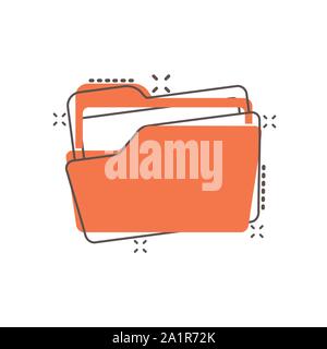 Datei Ordnersymbol im Comic Stil. Dokumente Archiv vektor Cartoon ...