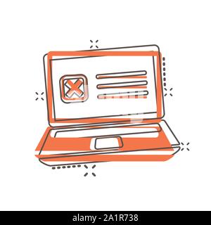Fragebogen laptop Symbol im Comic-stil. Online Umfrage vektor Cartoon ...