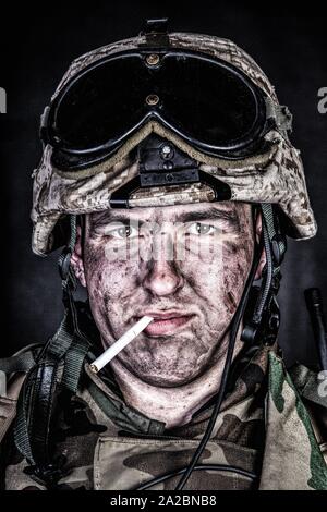 Porträt eines Soldaten der US Army Special Forces Green Beret ...