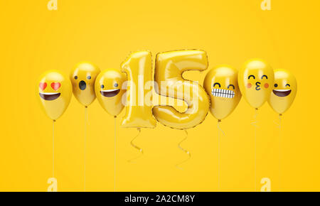 Nummer 15 emoji Geburtstag feiern. 3D-Rendering Stockfotografie - Alamy