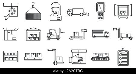 Lager Logistik Lagerung Symbole in Flacher Stil für jedes Design Set ...