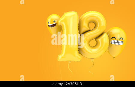 Nummer 18 emoji Geburtstag feiern. 3D-Rendering Stockfotografie - Alamy