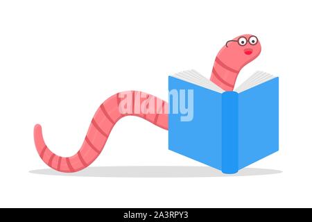 Leseraupe Wurm Bücherwurm auf Bücher Vektor Abbildung - Bild: 230525418 ...