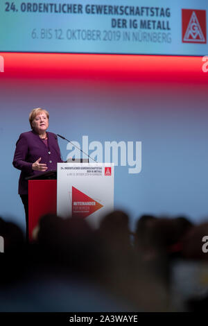Nürnberg, Deutschland. 10 Okt, 2019. Angela Merkel (CDU), Bundeskanzler ...