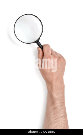 Blick durch eine Lupe Mann Stockfoto, Bild: 17329508 - Alamy