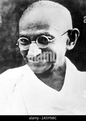 Mahatma Gandhi ermordet, Indien, 31. Januar 1948, altes Bild des ...