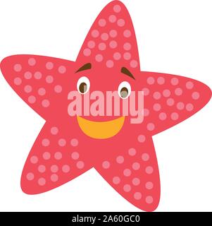 Cartoon happy Seestern. Vector Illustration für Kinder Stock ...