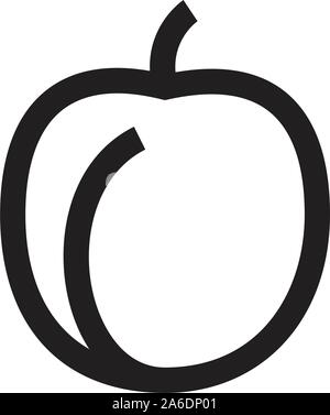 Pfirsich Symbol, Vector Illustration. Flaches Design Stil. vector peach ...