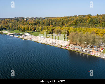 Luftaufnahme, Seaside Beach Baldeney an der Ruhr und am Baldeneysee ...