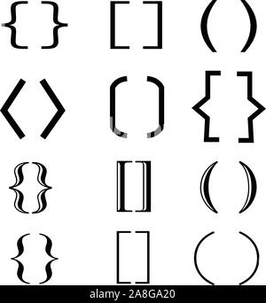 Klammern Symbol auf weißem Hintergrund. Einfaches element Abbildung ...