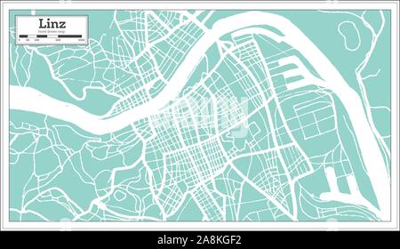 Linz Österreich Stadtplan im Retro-Stil in goldener Farbe. Übersichtskarte. Vektorgrafik Stock ...