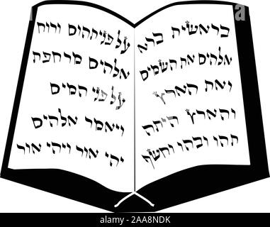 Darstellung der Rolle der Bibel mit der jüdischen Heiligen Schrift vom ...