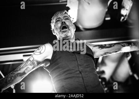 Oslo, November. Am 16. November 2019. Die norwegische Industrial Rock Band Zeromancer führt ein ...