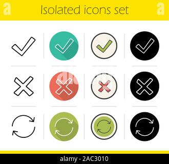 Annehmen und Ablehnen von Tasten Farbe Symbol. Klicken Sie auf Ja oder ...