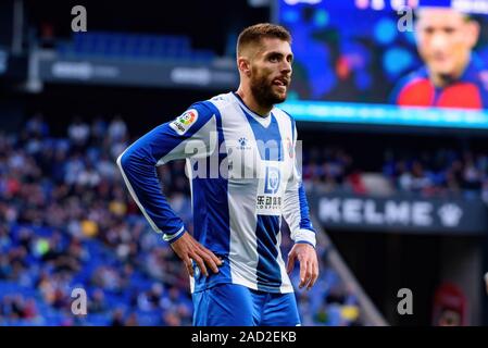 BARCELONA-DEZ 1: David Lopez spielt in der Liga Match zwischen RCD ...