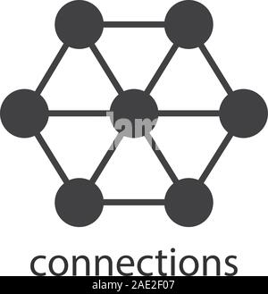Schema der Interaktion schwarz Vektor Konzept Symbol. Schema der ...