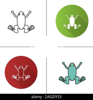 Frosch-Symbolvektor, gefülltes flaches Zeichen, solides Piktogramm ...