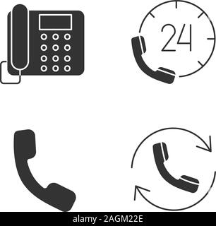Silhouette anrufen Zeichen Telefon Symbol Stock-Vektorgrafik - Alamy