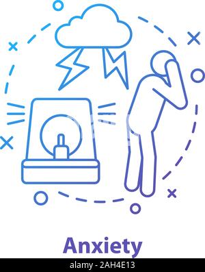 Angst Symbol Leitung Konzept. Angst Vector Linear Abbildung, Symbol ...