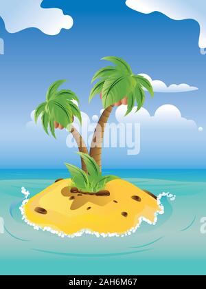 einsame Insel Cartoon illustration Stockfoto, Bild: 103067167 - Alamy