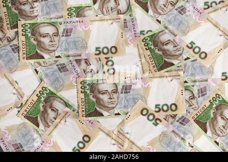 Geld der Ukraine. Hintergrund der ukrainischen Hrywna-Banknoten. Hrywna ...