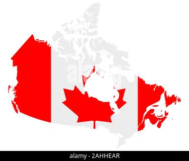 Silhouette der Karte von Kanada mit seiner Flagge Stockfotografie - Alamy