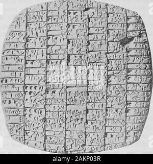 Sumerische Schrift (Keilschrift) auf einer Tontafel aus Mesopotamien ...