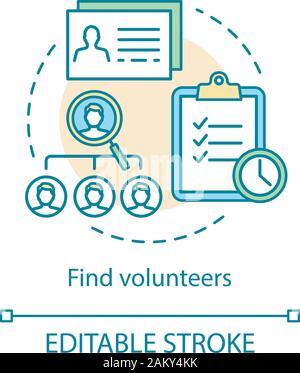 Freiwillige Linie Symbol, Umriss Symbol, Vektor-Illustration, Konzept ...