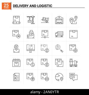 Logistik Lager Lieferung Versand Symbol Piktogramm Vektor Abbildung ...