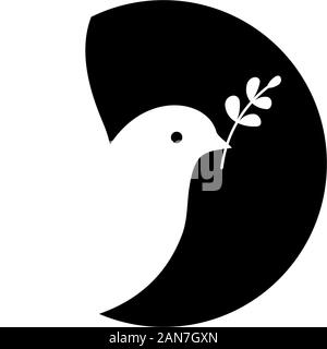 Friedenstaube mit Olivenzweig Vektor Abbildung - Bild: 117907113 - Alamy