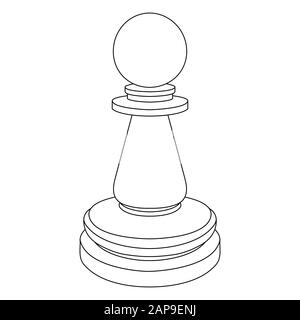 Symbol Spielfigur. Umriss spielen Pfandstück Vektor-Symbol für Web ...