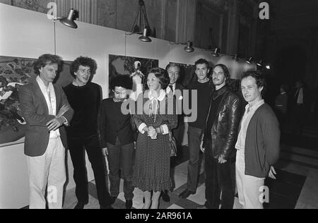 Von links nach rechts H. van Woerden, E. Verkerk, A. Blom, Queen ...