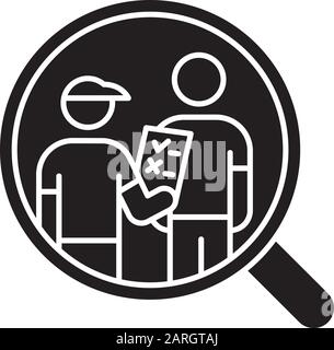 Symbol für eine persönliche Befragung mit Glyphe. Umfrage zu Fragen und ...