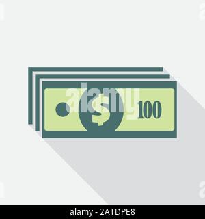 Die Stapel von Banknoten-Symbol. Greenback, Geldschein, Geldsymbol ...