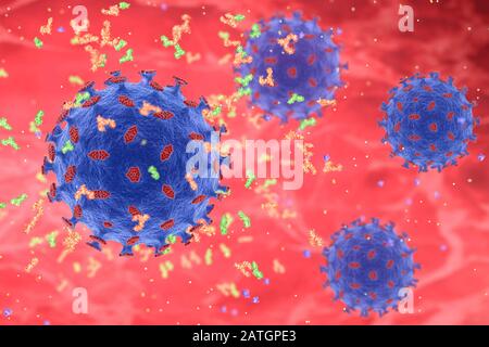 Pathogene Bakterien und Viren, mikroskopische Keime, die ...