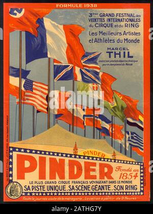 Plakat für den französischen Zirkus "Cirque Pinder", entworfen von ...