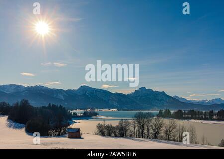 Winter am Forggensee im Allgau, Bayern, Deutschland Stockfotografie - Alamy