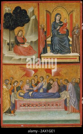 Diptychon mit der Jungfrau mit dem Kind und die Kreuzigung Diptychon mit Maria mit dem Kind und ...