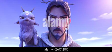 Jiang ZIYA, (alias LEGENDE DER ENTMACHTUNG), Plakat aus China, von oben ...