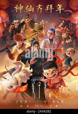 Jiang ZIYA, (alias LEGENDE DER ENTMACHTUNG), Plakat aus China, von oben ...