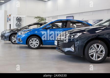 Russland, Izhewsk - 23. Januar 2020: Hyundai Showroom. Neue moderne ...