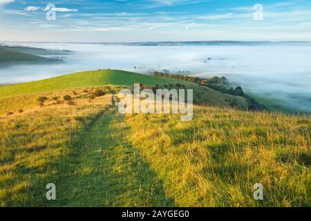 Blick von Melbury Beacon, Blackmore Vale, Dorset, England ...