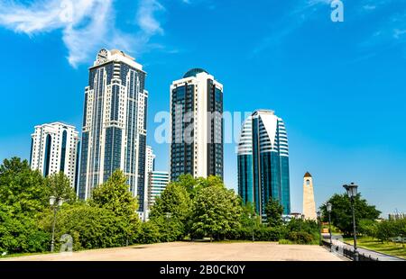 Blick auf die Stadt, Grosny, Tschetschenien, Kaukasus, Russland ...