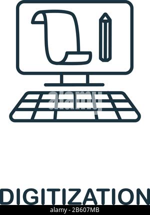 Symbol für die Digitalisierungslinie. Einfaches Element aus der ...