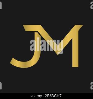 Modernes Design mit abstraktem Buchstaben, MJ, JM-Logo. Minimaler ...