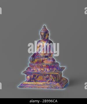 Sitzender Buddha, anonym, 900 - 1000 Buddha-Statue aus vergoldeter ...