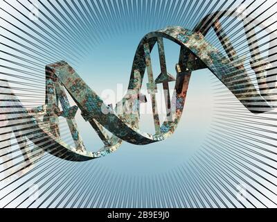 Beschädigte DNA und genetische Mutation Biotechnologie Konzept als ...