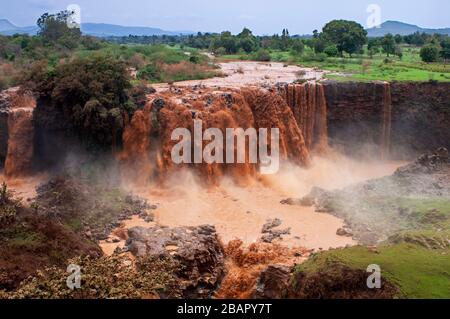 Dorf und Ackerland, große Schlucht des blauen Nil, Bahir Dar, Äthiopien ...