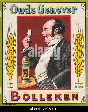 Seltener stilvoller, unbenutzter und neu dekorierter Vintage Jenever ...